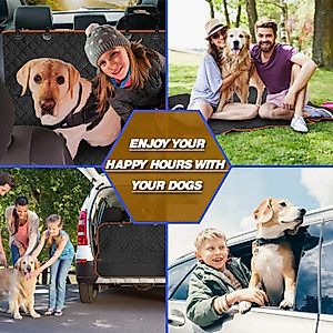 QUYDDC Dog Car Seat Cover 100% Waterproof, Dog Seat Cover with Side Flaps from Scratching, Keeping Car Pristine Clean, Non-Slip Pet Seat Covers, for Car,Trucks Suvs Machine Washable 59" W x 65" L