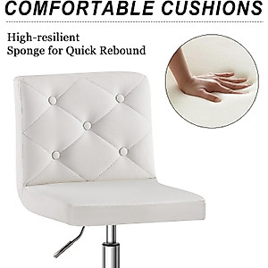 VECELO PU Leather Mid-Back Armless Desk Chair Adjustable Height 360° Rolling Swivel for Home Office Work