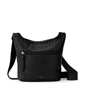 The Sak Asher Crossbody Bag in Leather, Purse with Single Shoulder Strap, Black