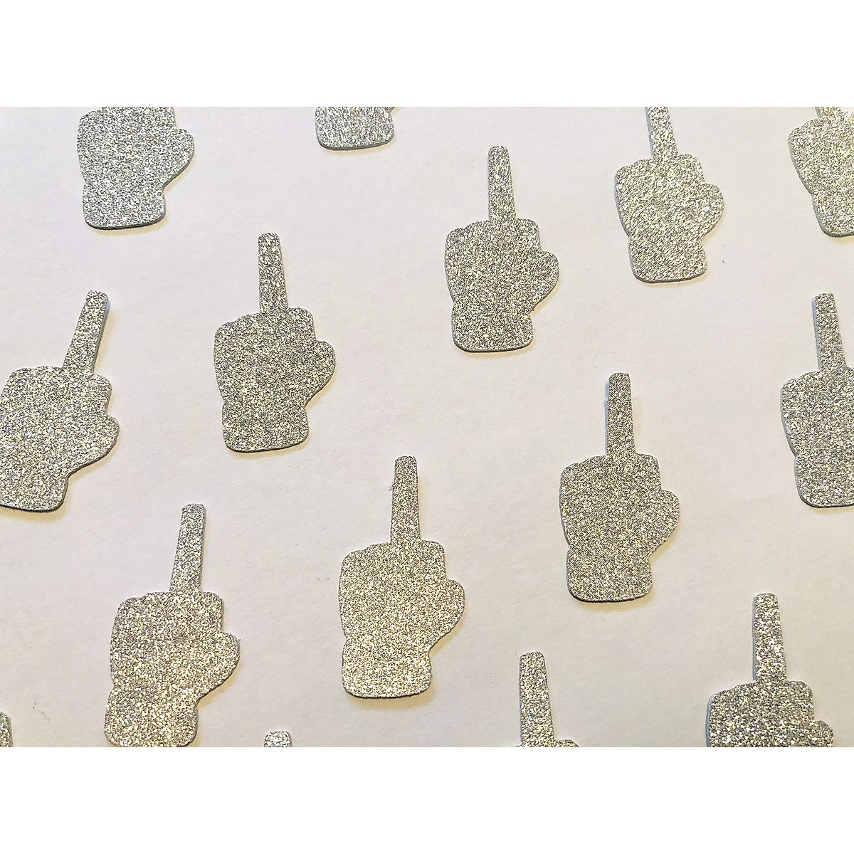 50 x Silver Middle finger Confetti | Divorce Party cake decorations | Breakup party decorations