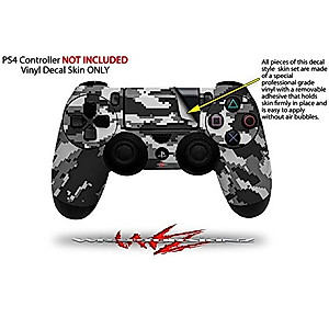 WraptorSkinz Skin Compatible with Sony PS4 Dualshock Controller PlayStation 4 Original Slim and Pro WraptorCamo Digital Camo Gray (Controller NOT Included)