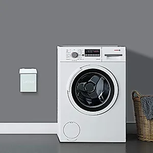 Farmhouse Metal Magnetic Lint Bin with Lid and Wall Mount for Space Saving and Lint Storage On Dryer, Washer and Laundry