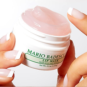 Mario Badescu Lip Mask with Acai and Vanilla for All Skin Types, Overnight Lip Treatment Enriched With Skin Softening Coconut Oil and Hydrating Shea Butter, 0.5 Ounces
