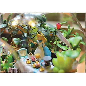 Flever Dollhouse Miniature DIY House Kit Creative Room with Furniture and Glass Cover for Romantic Artwork Gift (April's Afternoon Tea in Forest)