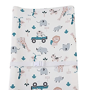 Tontukatu Changing Pad Cover Set 3 Pack Jersey Knit Ultra Soft for Baby Boys Girls Elephant Tiger/Fox/Grey