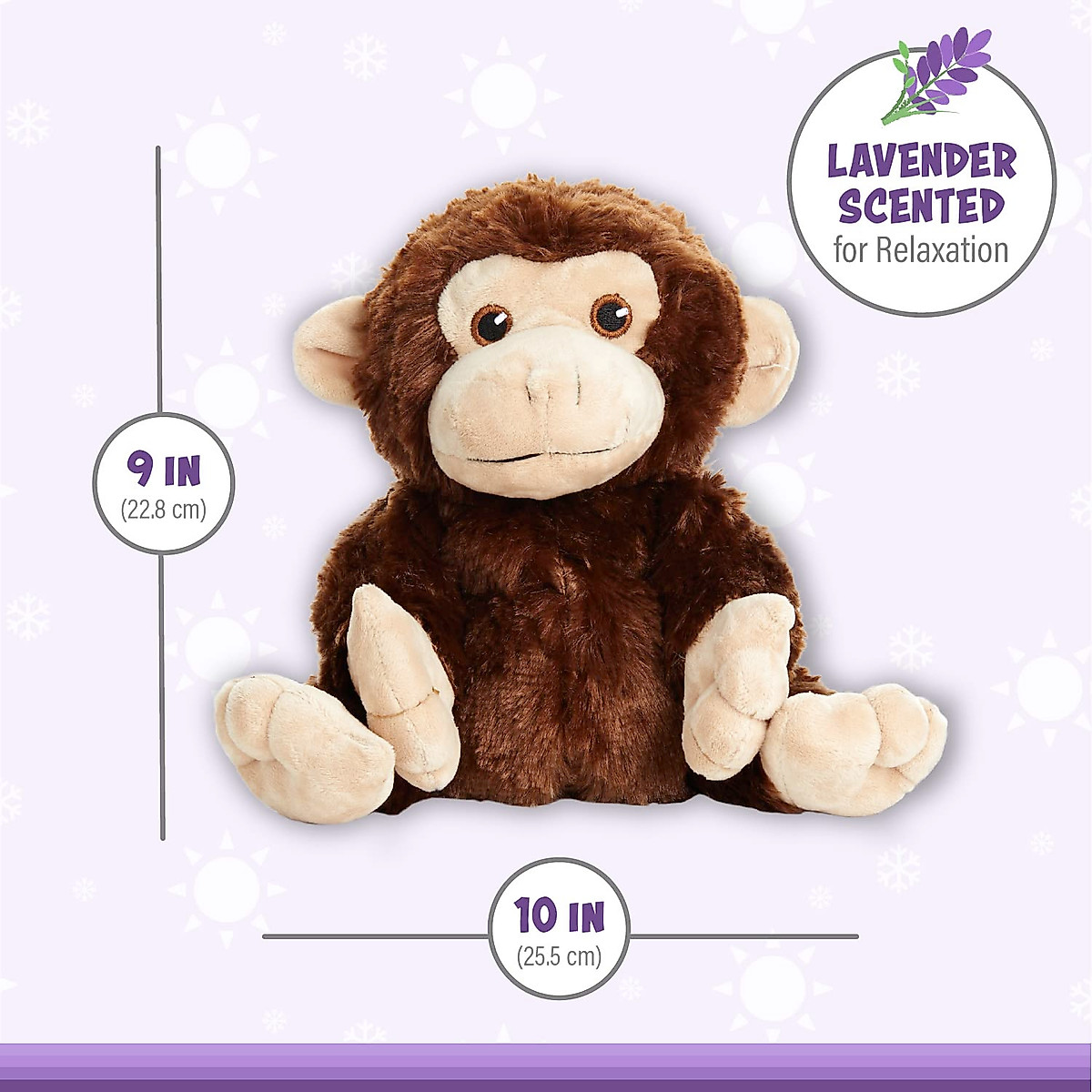 Warm Pals - Marvin The Monkey - 1.5lbs - Cozy Microwavable Lavender Scented Plush Toys - Heated Stuffed Animal - Heatable Coolable Bedtime Comfort Plushie