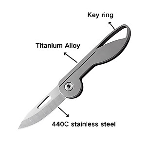 CHJIANAO Keychain Knife with Titanium Alloy,Pocket Knives & Folding Knives,Small Mini Pocket Knife for Men,Tiny EDC Knife,Cool Gadgets,Cute Key Accessory,Box Cutter,Package Opener