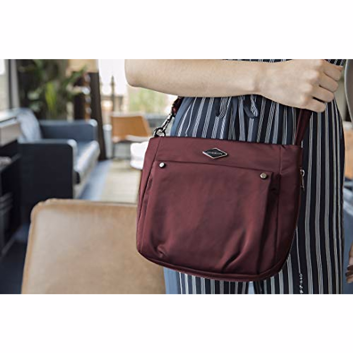 Travelon Expansion Crossbody Bag, Wine, One Size