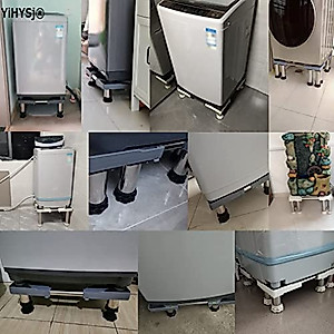 Mini fridge stand-washer and dryer pedestals-washing machine pedestal-washer and dryer stand with Adjustable Durable Stainless Steel Feet H:5.51-6.69" (White)