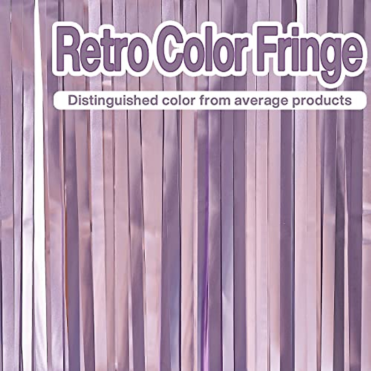 PartyWoo Foil Curtain Purple, 2 pcs 3.3x6.6 ft Light Purple Streamers, Tinsel Curtains, Backdrop Curtain, Foil Fringe Curtains, Party Streamers, Birthday Decorations, Party Backdrop, Wedding Backdrop