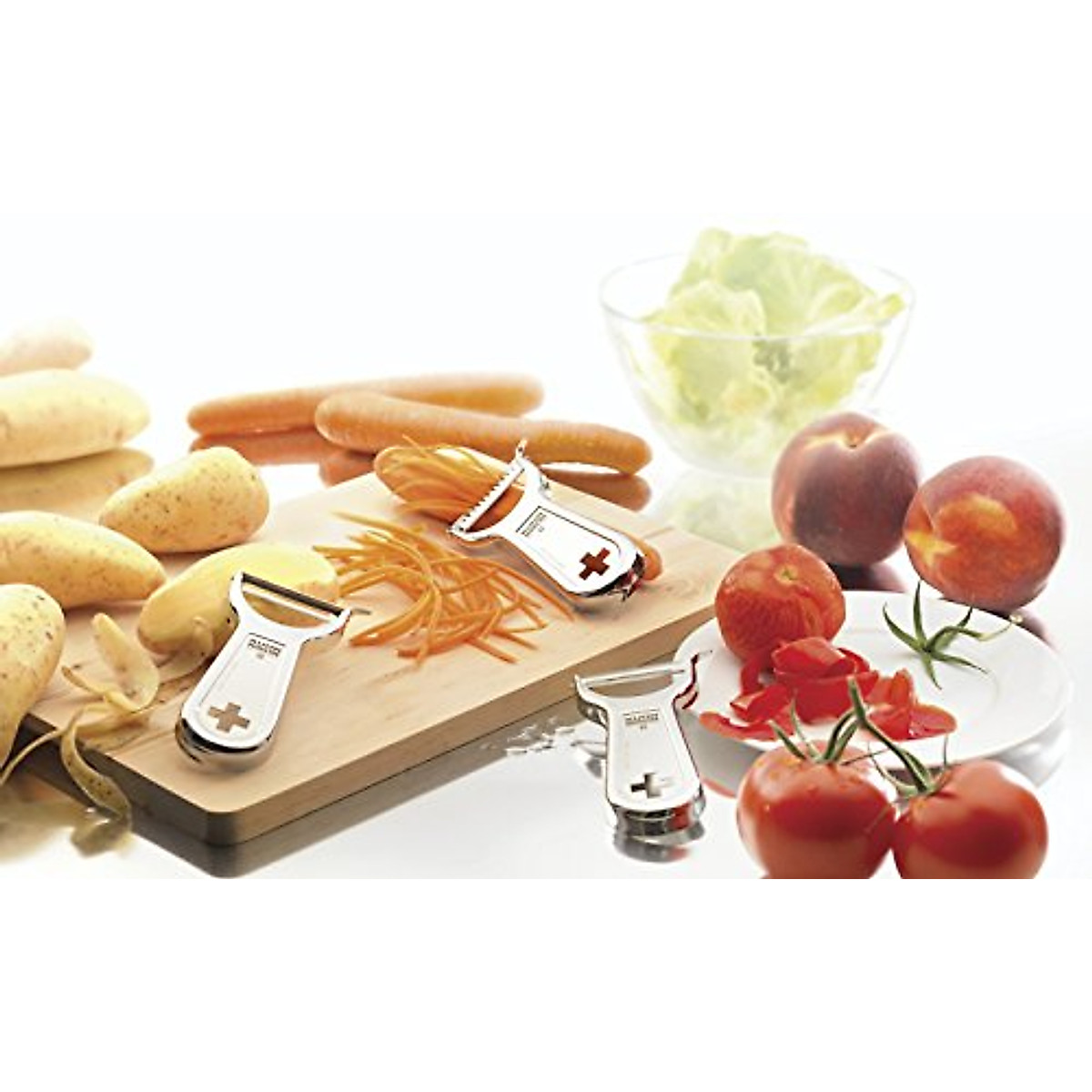 Kuhn Rikon "Swiss Metallic" Julienne Cross Peeler, Silver