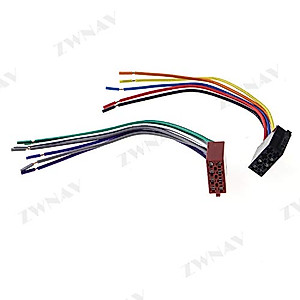 ZWNAV Universal ISO Car Radio Wire Cable Wiring Harness Stereo Adapter Connector Adaptor Plug Power and Loudspeaker (Male)