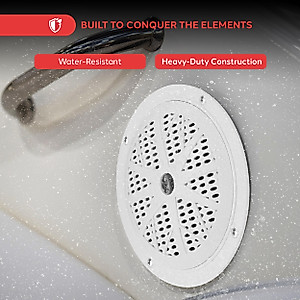 Pyle 5.25 Inch Dual Marine Speakers - 2 Way Waterproof and Weather Resistant Outdoor Audio Stereo Sound System with 100 Watt Power, Polypropylene Cone and Cloth Surround - 1 Pair - PLMR51W (White)