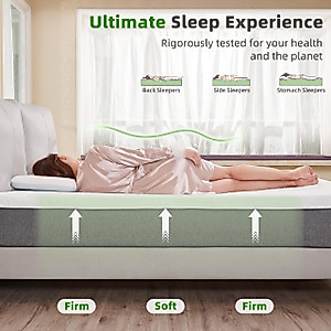 BDEUS 8 inch Gel Memory Foam Mattress for Cooling Sleep Pressure Relief Medium Firm Bed Mattresses CertiPUR-US Certified