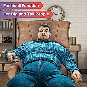 Bosmiller 500lbs Big and Tall Office Chair Wide Seat for Heavy People with Quiet Wheels Heavy Duty Metal Base High Back Larger Size PU Leather Executive Office Chair with Footrest Back Reclining