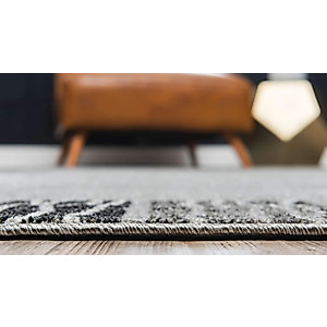 Unique Loom Del Mar Collection Area Rug - Sarah (5' 1" x 8' Rectangle, Light Gray/ Gray)