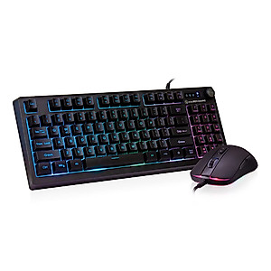 IOGEAR KORONA KORE II Compact Keyboard Combo - 89-Key Zone RGB Keyboard with 10-Key Function and Volume Control Knob, 26 Anti-Ghosting Keys, Plus 6200 DPI RGB Gaming Mouse (GKM601)