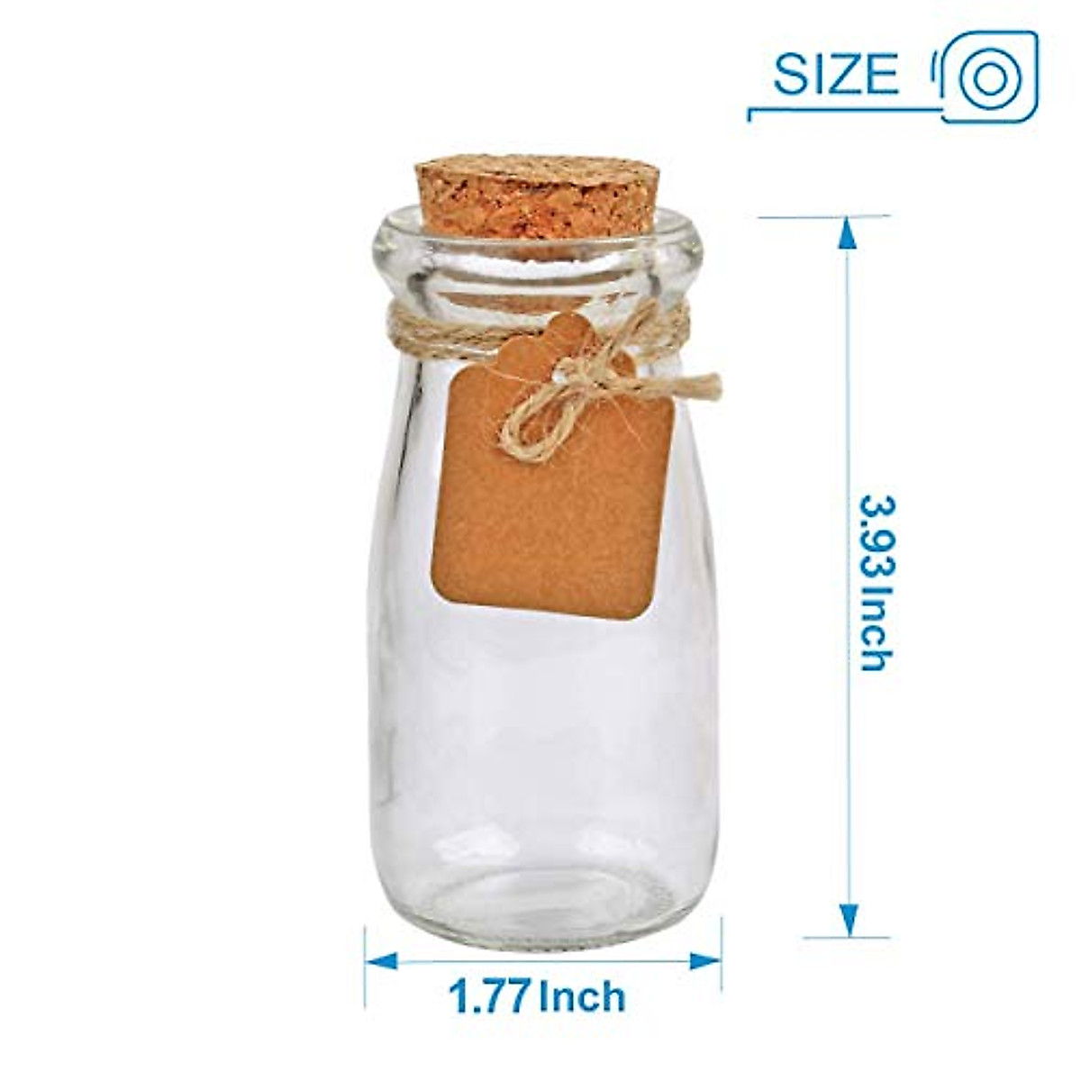 Brajttt 30Pcs Glass Favor Jar With Cork Lids，multifunctional,great decoration（100 ML,3.4OZ）