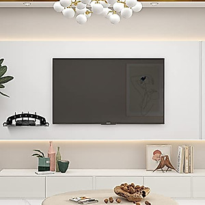 POPTONG NO Drilling Projector Wall Mount, Small Wall Shelf, Floating Shelf - Loading Capacity 8.8lbs, 90 Degree Foldable, Used for Media Boxes, Game Consoles, Routers, Projectors and Sounds (BACLK)