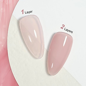 GAOY Jelly Nude Gel Nail Polish, 16ml Sheer Rose Pink Translucent Soak Off Gel Polish, UV Light Cure for Nail Art DIY, 1624 Ocean Song