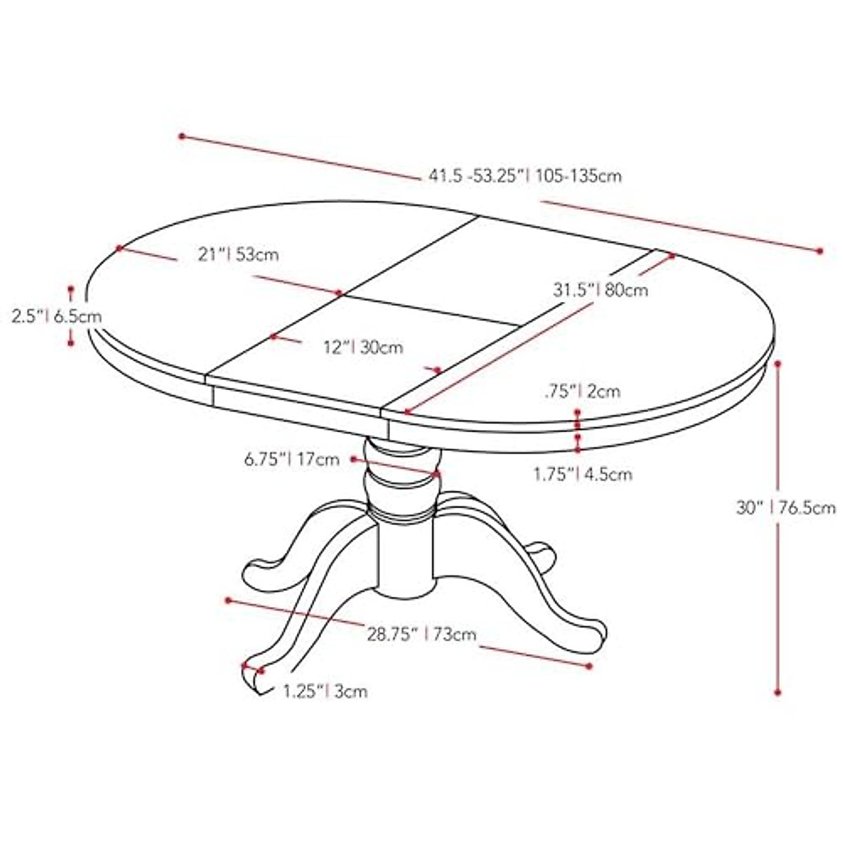 Pemberly Row Extendable Oval Contemporary Wood Dining Table in Dark Brown/Cream