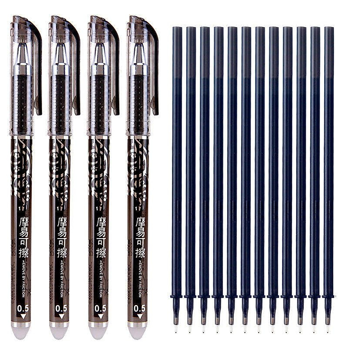 30Pcs Erasable Pens 0.5mm Black Ink Pen Refill Set for School Supplies Student Writing Exam Stationery Pens