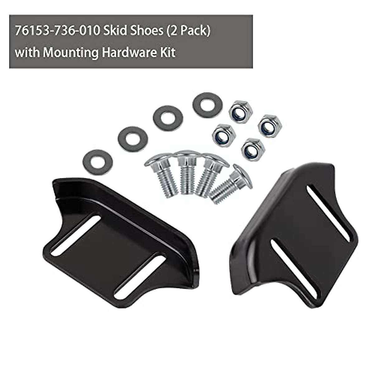 HUSWELL 76153-736-010 Skid Shoes (2 Pack) with Mounting Hardware for Honda Snow Blower Thrower HS50 HS55 HS55K1 HS55K2 HS70 HS80 HS80L1