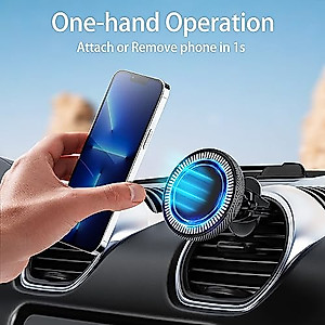 [2023 Newest] for MagSafe Car Mount, [Powerful Magnets] Super Stable Magnetic Phone Holder for Car Dashboard & Air Vent [Multi-Angles], Cell Phone Holder Car for iPhone 15 14 13 12 Android All Phones