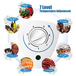 Chest Freezer Small Deep Freezer 3.5 Cu.Ft Mini Freezer White Free-Standing Top Door Freezer Adjustable 7 Thermostat and Removable Basket Open Deep Freezer Energy Saving Apartment Kitchen Business