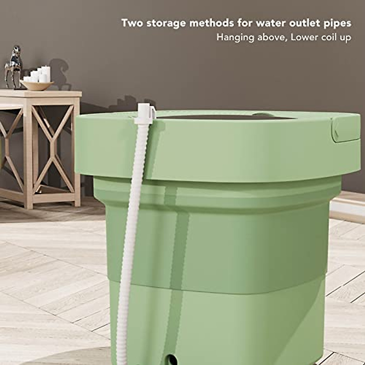 Portable Washers, Mini Foldable Washing Machine Automatic Deep Wash and Spin Dry Washer with Soft Drying Function for Home, Dorm, Travel Use (US Plug)