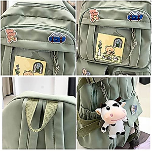Eagerrich Kawaii Backpack with Cute Pin Accessories Plush Pendant Kawaii School Backpack Cute Aesthetic Backpack