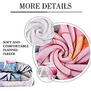 QH 58 x 80 Inch Painted Rainbow Pattern Super Soft Throw Blanket for Bed Couch Sofa Lightweight Travelling Camping Throw Size for Kids Adults All Season