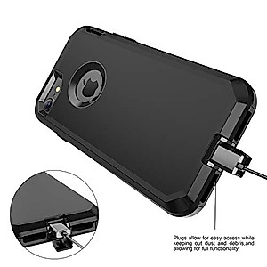MXX for iPhone 8 Heavy Duty Case with Screen Protector [NO Belt Clip] [3 in 1 Layers Protective] Rugged Rubber Shockproof Protection Cover for Apple iPhone 7 / iPhone 8 - (Black)