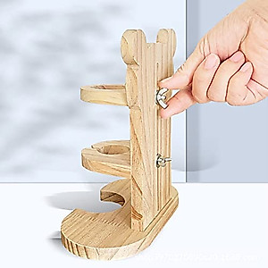 Water Bottle with Anti-Tipple Wood Holder 80ml Small Pet Auto Water Dispenser for Gerbil Cage Water Bottle with Stand for Guinea Pigs Small Pets Hamster Rodents