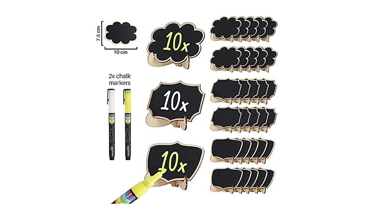Reusable Mini Chalkboard Signs - 30 Pcs for Every Event
