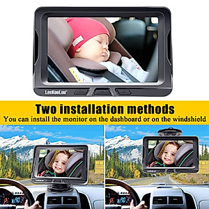 Baby Car Mirror,AHD 1080P Baby Car Camera with 5'' Monitor System for Car Back Seat Full View Infant,Powerful IR Night Vision Aimed at Baby-Easily to Observe Baby's Behavior Movement-LK13