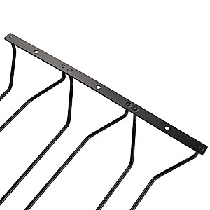 Dianoo 35.5cm Black Wine Glass Rack, Wine Glass Holder Under Shelf, Stemware Rack Under Cabinet For Bar Dining Room, 3 Rows