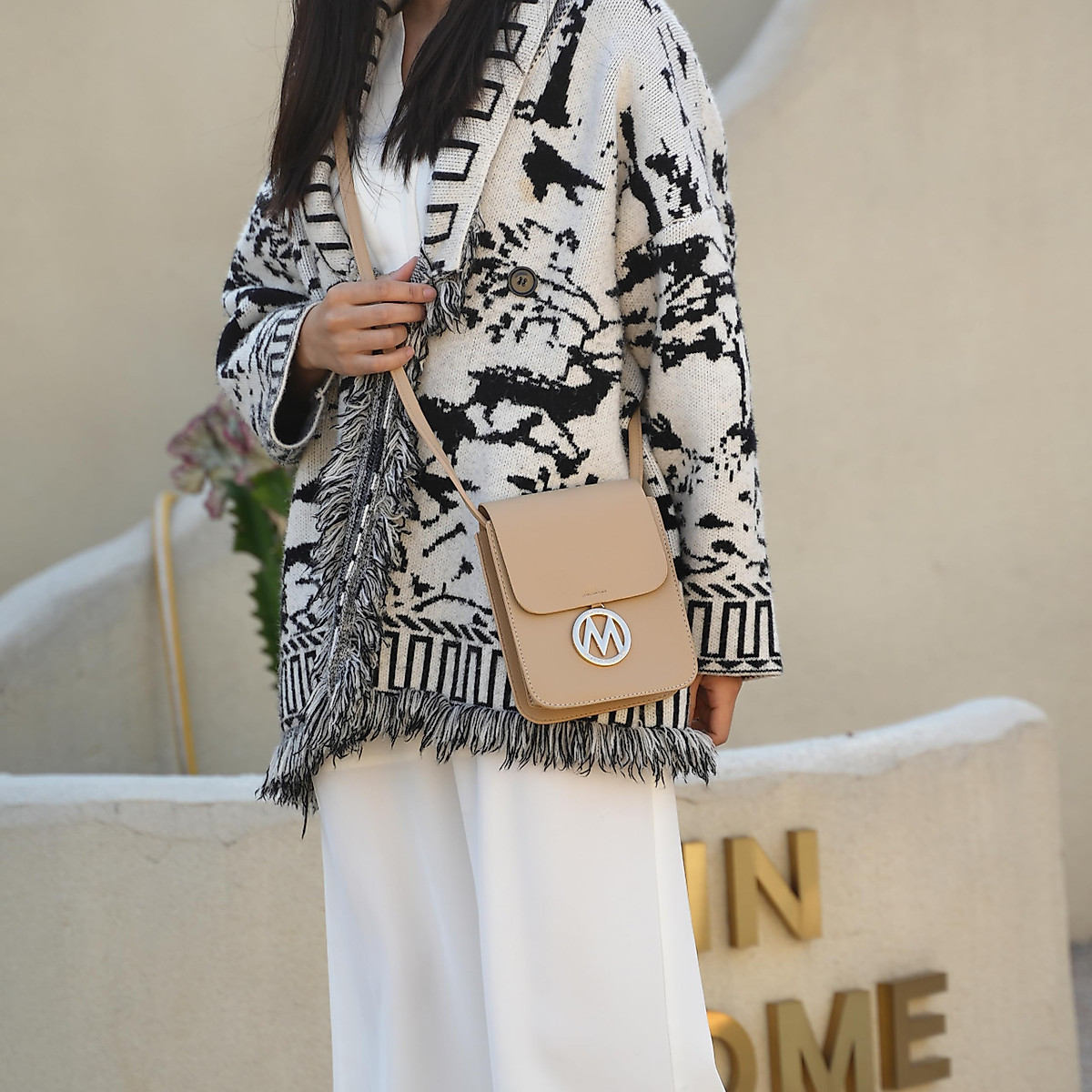 MKF Collection Small Crossbody Bag for Women, Vegan Leather Cell Phone Bag Shoulder Bag By Mia K