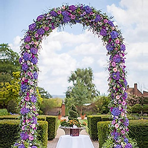 7.8 Ft Metal Garden Arbor Wedding Arch, 2 Sizes Free Combination for Various Climbing Plants, Rose Vines, Bridal Party Decoration (White)