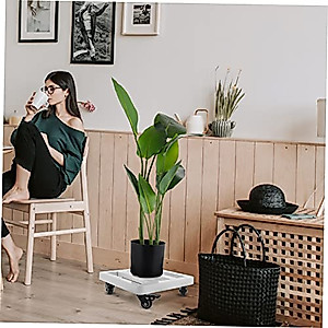 Cabilock Mobile Pot Base Round Planter House Plants Bonsai Planter Pot Round Flower Pots Rack Caddies Heavy Duty Plant Caddy with Wheels Iron Potted Plant Caddy Rolling Plant Tray Pulley