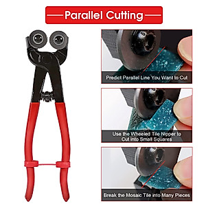 Mosaic Tools, 200mm Heavy Duty Glass Mosaic Cut Nippers Ceramic Tile Wheel Wheeled Cutter Pliers Tool for Glasss Tile Ceramic Cutting