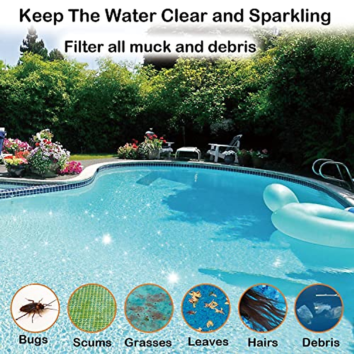 chicarry 100 Pack Pool Skimmer Socks, Reusable Pool Socks for Skimmer Basket, Skimmer Socks for Above Ground & Inground Pool (100 Pack)