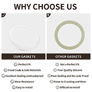 Hasanbar Replacement Gaskets Compatible with Thermos Stainless King Food Jar 16 and 24 Ounce, Silicone Seals Ring Ensures Containers a Leak-Proof Seal, O-Rings with No Phthalate/Latex/BPA - 4 Pack