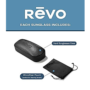 Revo Sunglasses Crawler XL: Polarized Performance Rectangle Sport Wrap Frame, Matte Black Frame with Blue Water Lens