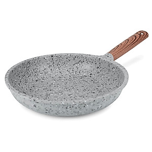 Phantom Chef 9.5" Frypan die-cast Aluminum with Granite Finish | PFOA Free | Nonstick Skillet | Induction Compatible | Egg-Omelet Frying Pans | Cookware Chef's Pan | Dishwasher and Oven Safe (Beige)