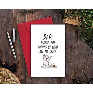 Kirynurd Decolove Funny Card for Dad, Birthday Card for Daddy, Fathers Day Card for Cat Lover