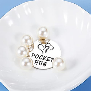 Inspirational Gift for Son Pocket Hug Token to Kids Valentines Day Christmas Birthday Gifts for Boys Teens Stocking Stuffers Present From Mom Dad Back to School Keepsakes Never Forget That I Love You