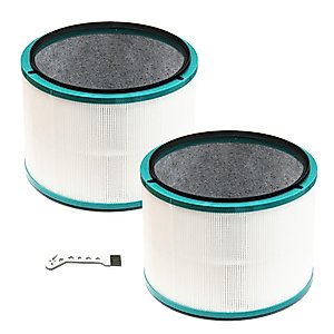 MaximalPower Replacement HEPA Filter for Dyson HP1 HP02 DP01 Pure Hot + Cool Link and Dyson Pure Cool Link Desk Air Purifiers (2 Pack Filter & Small Brush)
