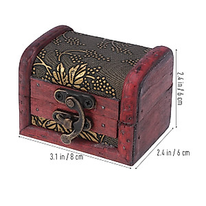 Abaodam treasure trunk large chest storage box keepsake decorative vintage suitcase antique wooden medicine trunks for pirate- Wooden Storage Box Exquisite Toy Storage Case Jewelry