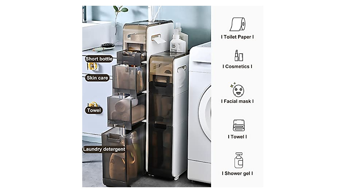 FRGBAKLI Slim Storage Tower for Bathroom & Kitchen
